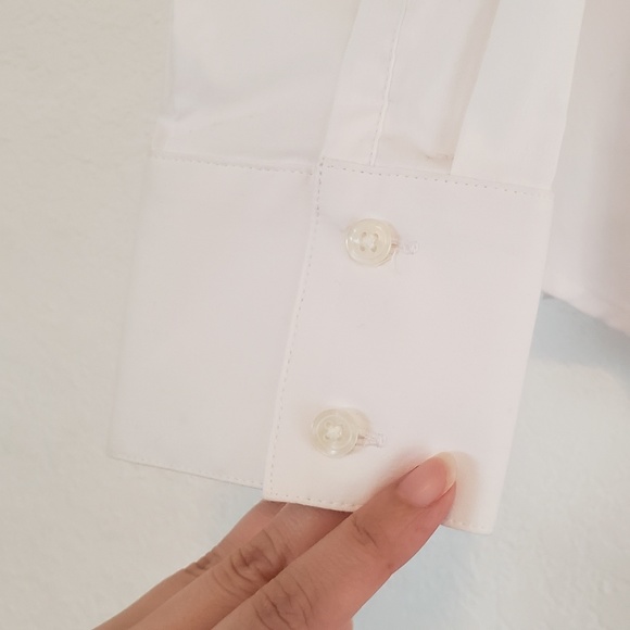Express | Tops | Express Cute White Bow Front Button Down Shirt | Poshmark